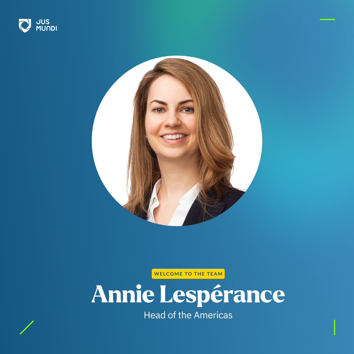 Jus Mundi Welcomes New Head of the Americas: Annie Lespérance - Daily Jus