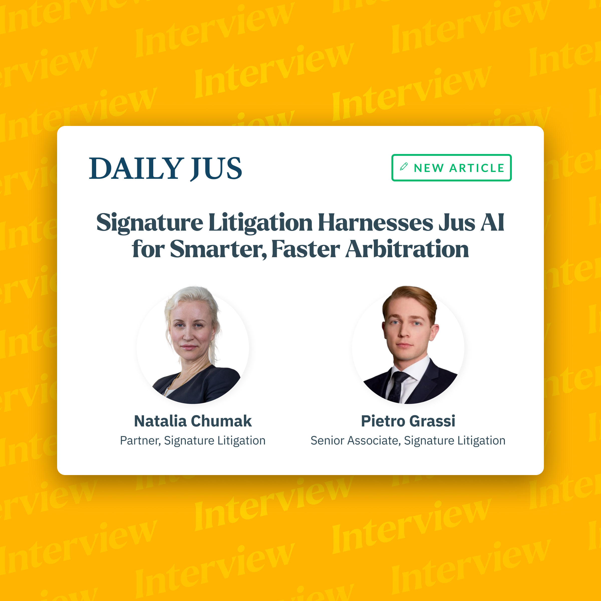 Signature Litigation Harnesses Jus AI for Smarter, Faster Arbitration ...